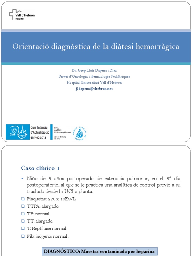 Diagnóstico de Diátesis Hemorrágica | PDF | Coagulación | Hemostasia