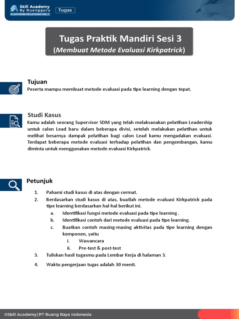 TPM 3 Membuat Metode Evaluasi Kirkpatrick - (FIRHAD MIFTAHUL FARHA) | PDF