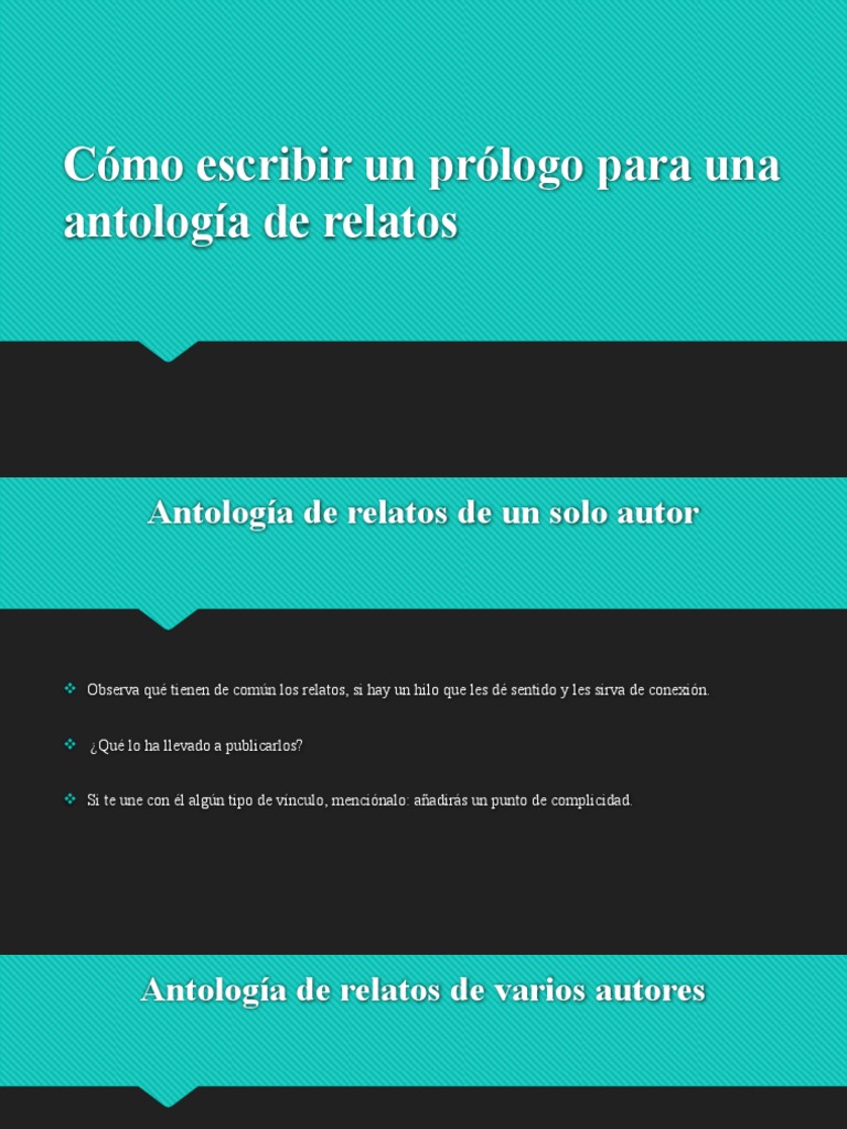 Cómo escribir un prólogo para antologías | PDF