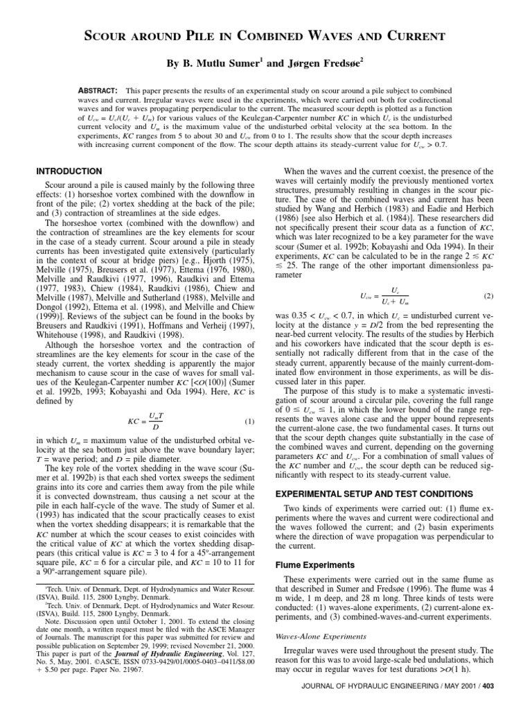 (Asce) 0733-9429 (2001) 127 5 | PDF | Waves | Boundary Layer