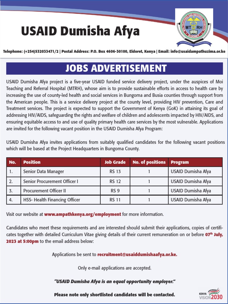 USAID AMPATH Job Advert | PDF