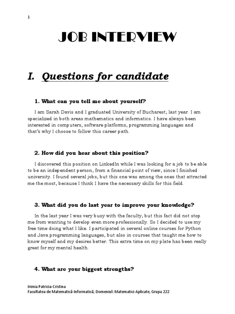 Job Interview | PDF | Job Interview | Employment