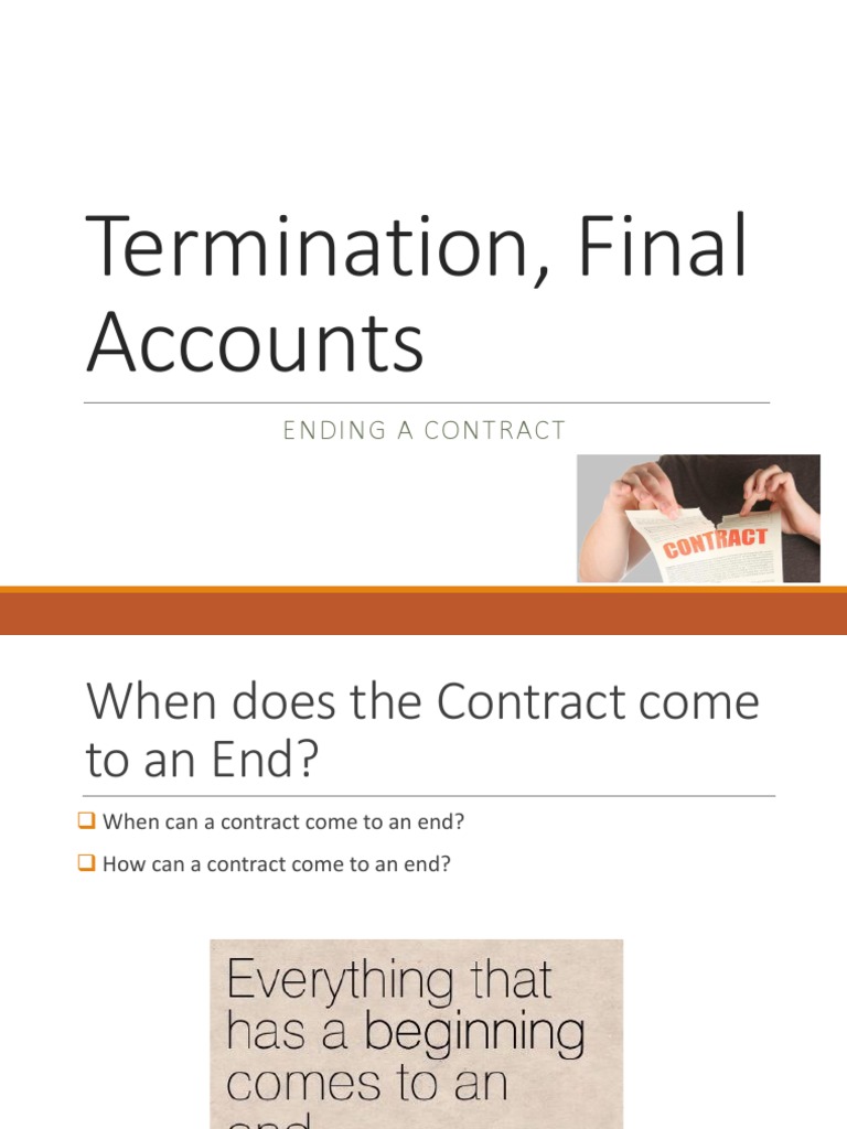 Final Accounts and Contract Termination 1 - 2021 | PDF | Breach Of ...
