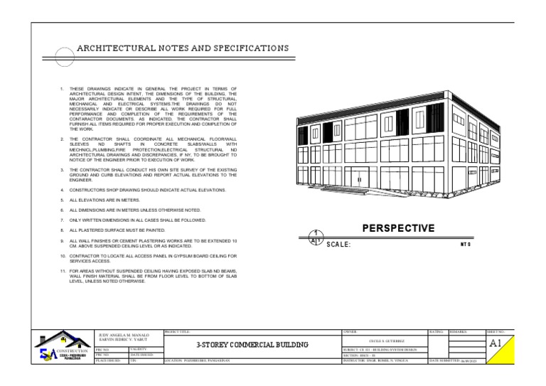 Architectural Notes and Specifications: Perspective | PDF