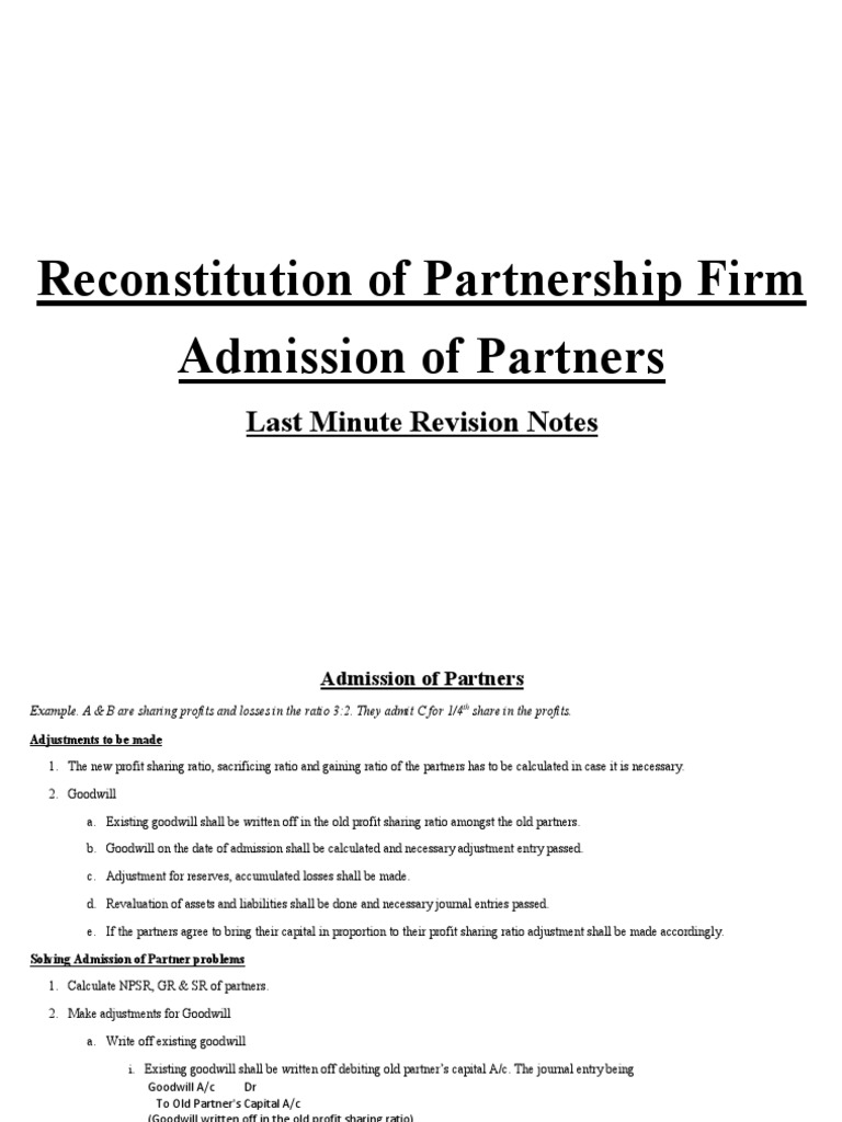 Admission of Partners LMR Notes | PDF