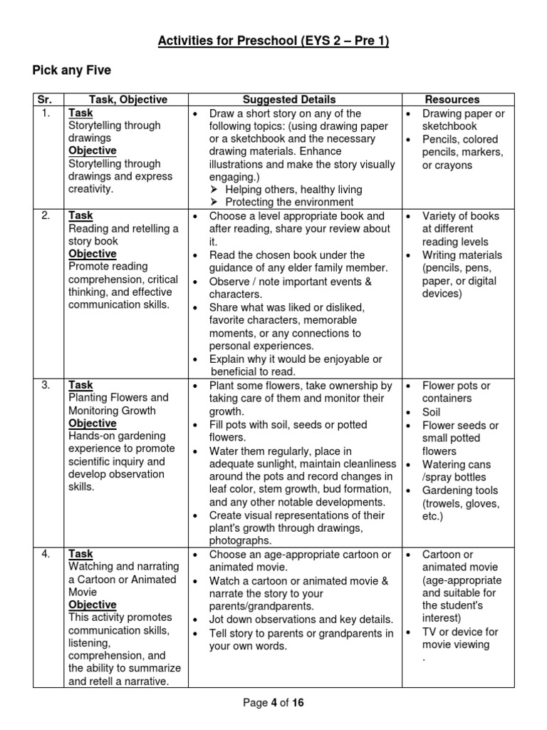 Pre-School Summer Holiday Study Pack | PDF | Drawing