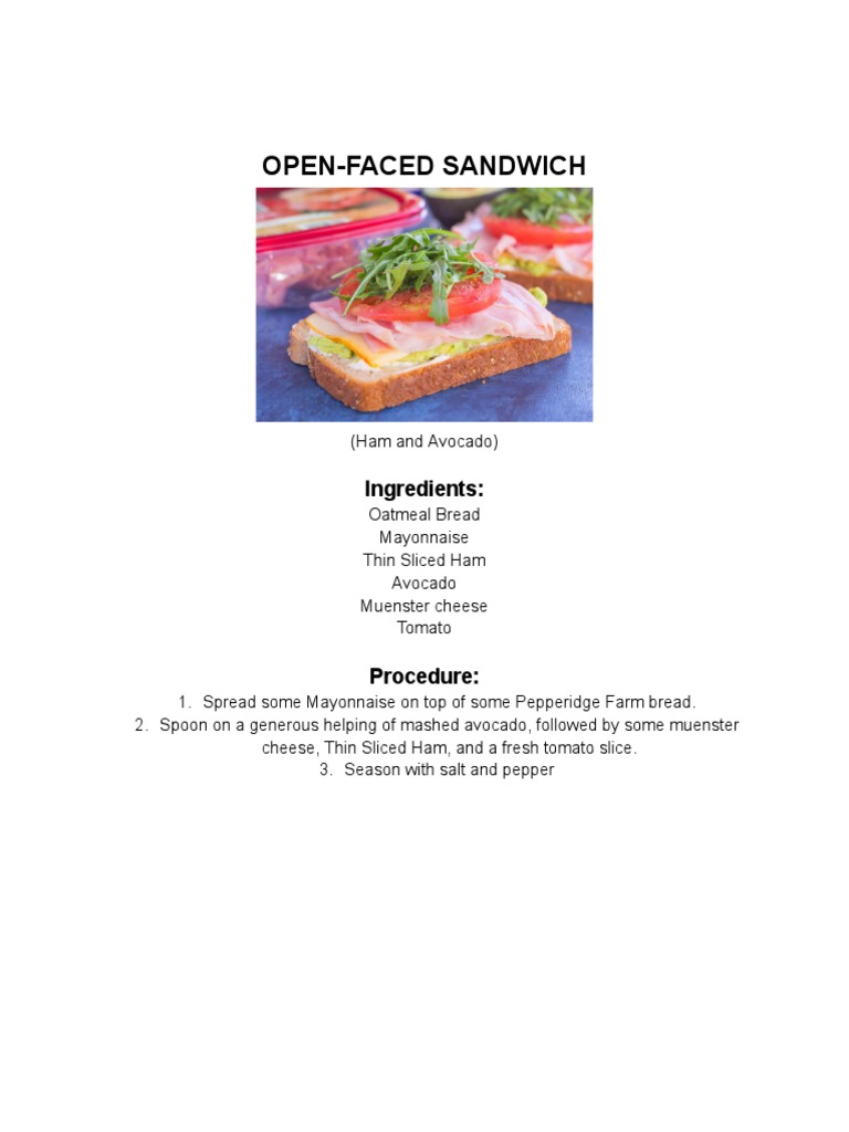 Cold & Hot Sandwiches (Procedures + Ingredients) | PDF