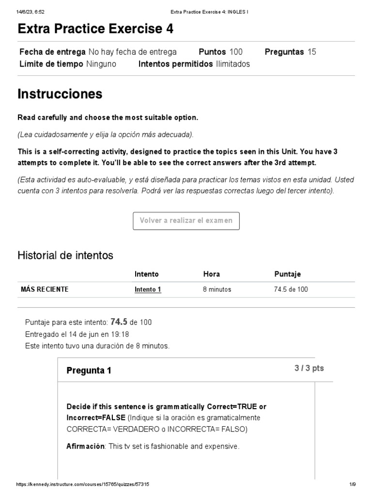 Extra Practice Exercise 4 | PDF