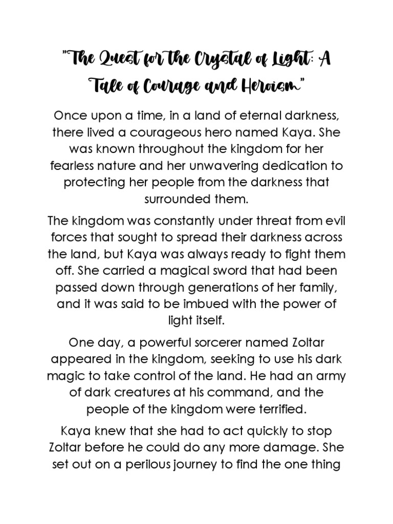 The Quest For The Crystal of Light | PDF | Young Adult