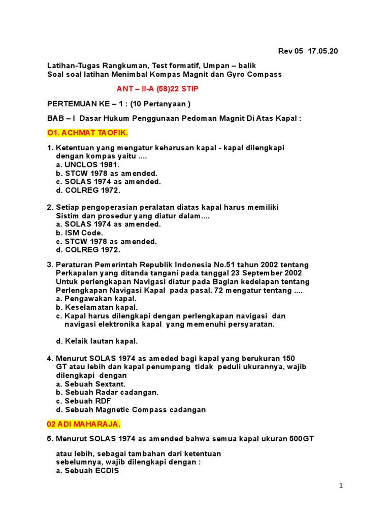 Soal Lat Pilih Kmps Pertemuan Rev 06 20.05.23 N2A (58) 22 KOSONG | PDF