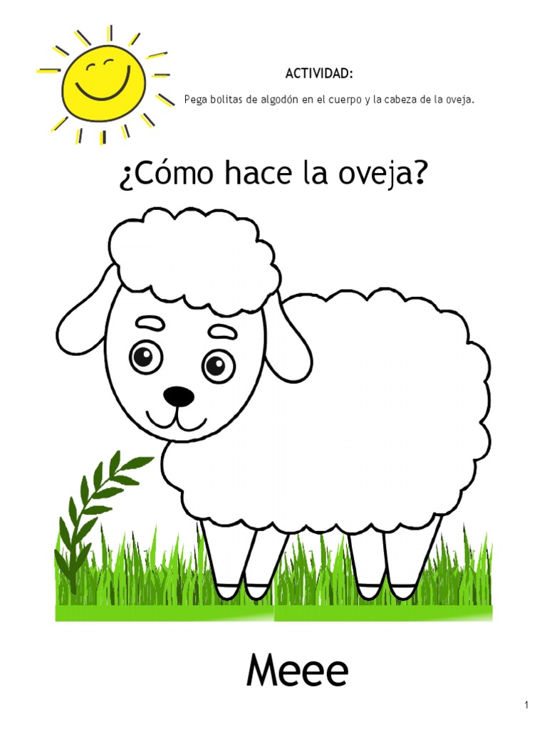 Oveja de algodón para preescolar | PDF