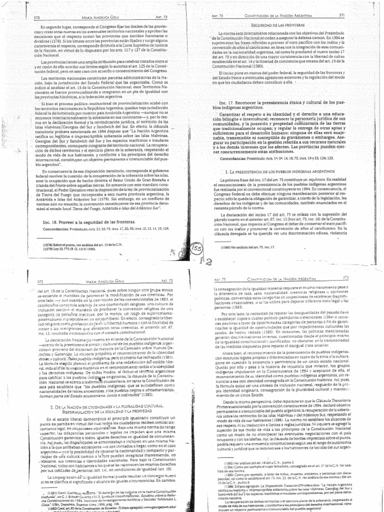 Constitucion-Argentina-Comentada-Gelli-Art. 75.17 CN | PDF