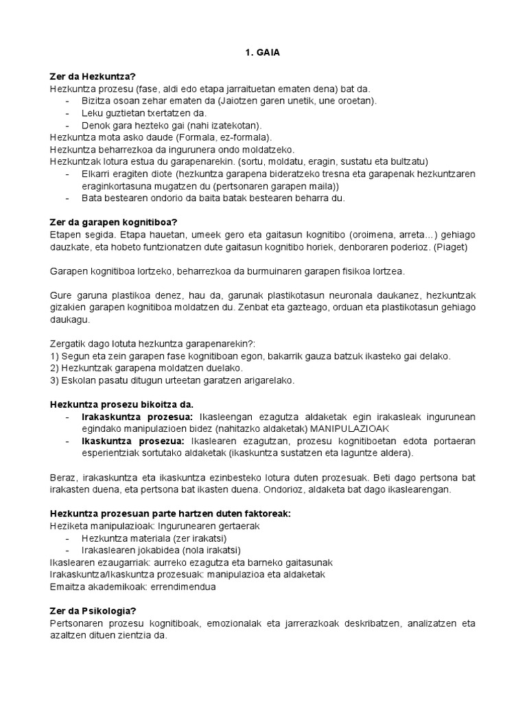 Psiko Apunteak | PDF