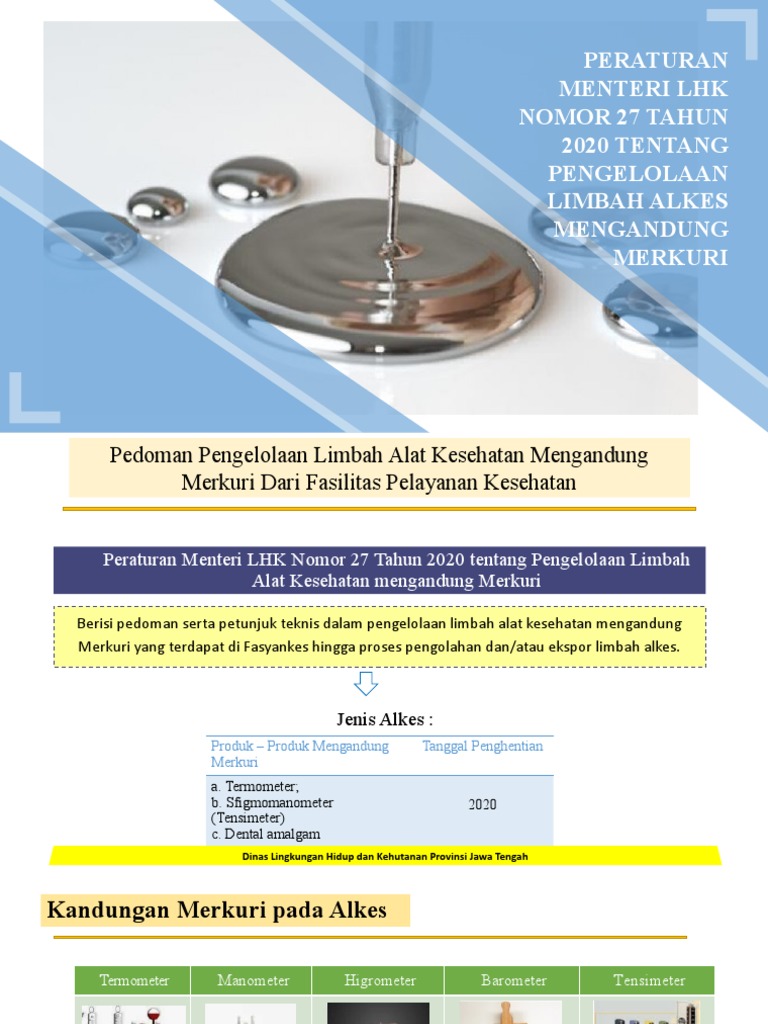 Pengelolaan Limbah Alkes Merkuri | PDF