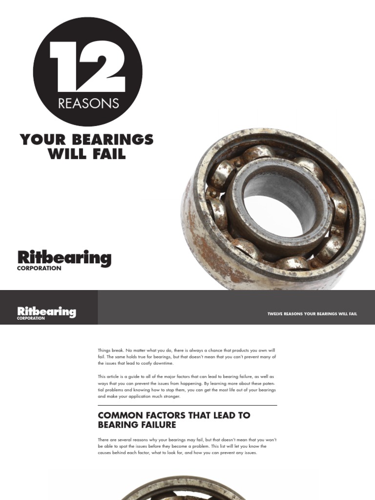 Causes of Bearing Failure Explained | PDF | Bearing (Mechanical) | Wear