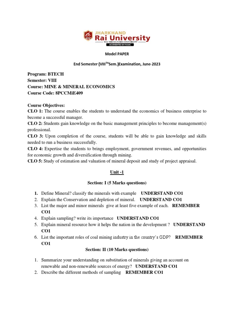 Mine & Mineral Economics | PDF | Mining | Net Present Value