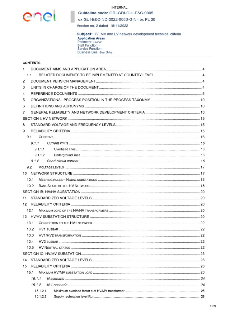 HV Network Development Guidelines | PDF | Electrical Substation ...