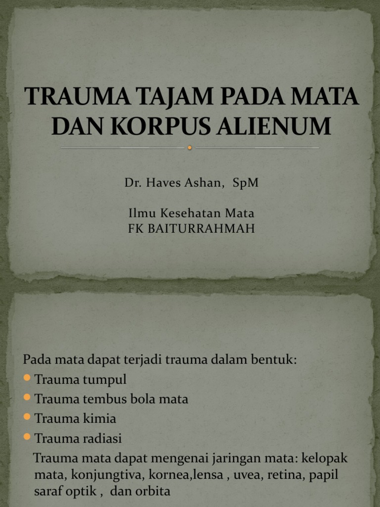 Trauma Tajam Mata | PDF