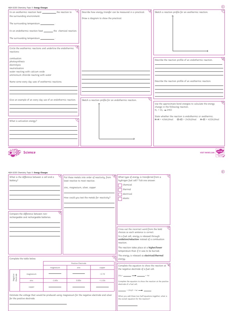GCSE Chemistry: Energy Changes Overview | PDF | Chemical Reactions ...