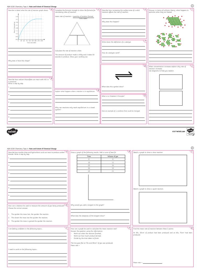 Topic 6 Rate and Extent of Chemical Change Revision Mat | PDF