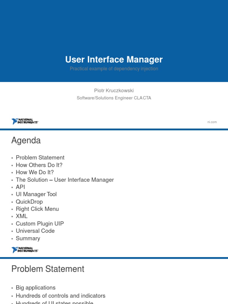 User Interface Manager | PDF