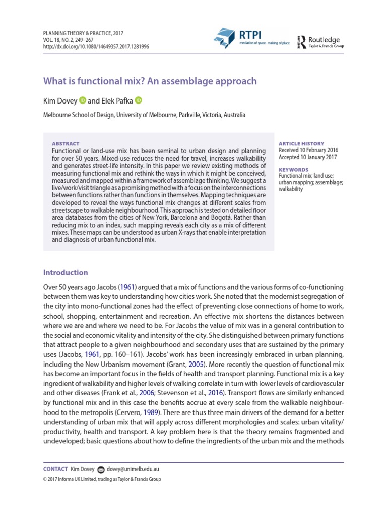 Rethinking Functional Mix in Urban Design | PDF | Mixed Use Development ...
