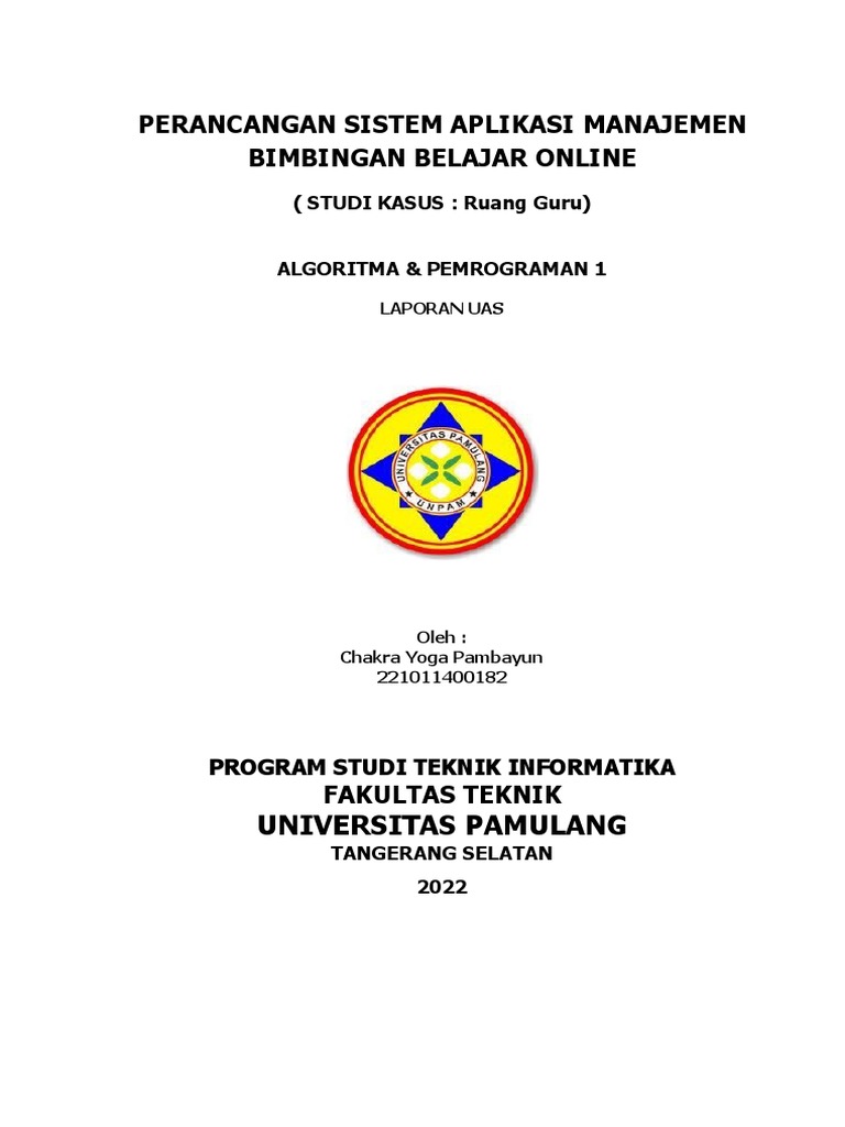 Cover UAS Algoritma & Pemrograman | PDF | Komputer | Teknologi & Rekayasa
