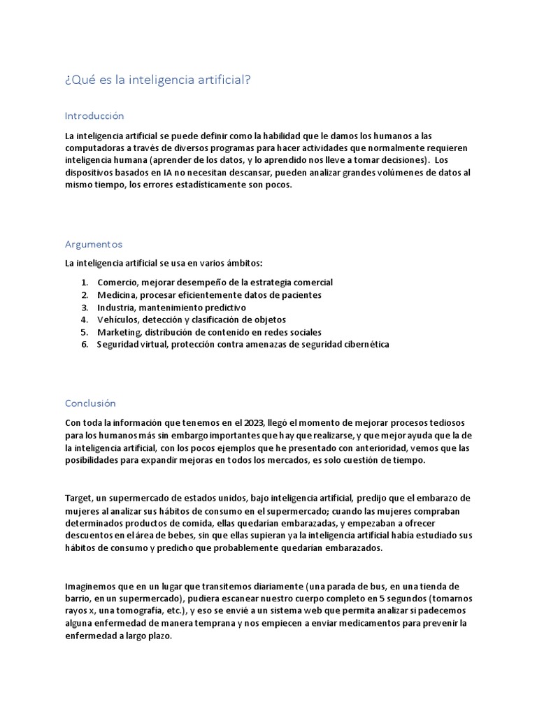 2023-02-11 Ensayo - IA | PDF | Inteligencia artificial | Inteligencia (IA) y semántica