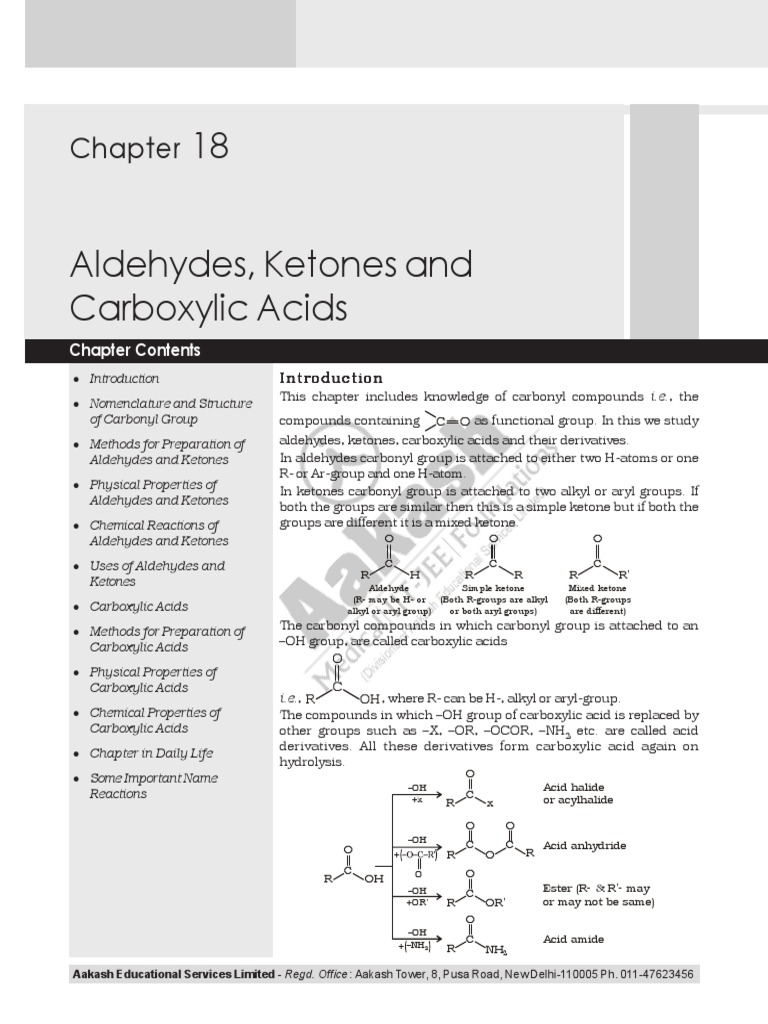 Aldehydes, Ketones and Carboxylic Acid | Download Free PDF | Aldehyde ...