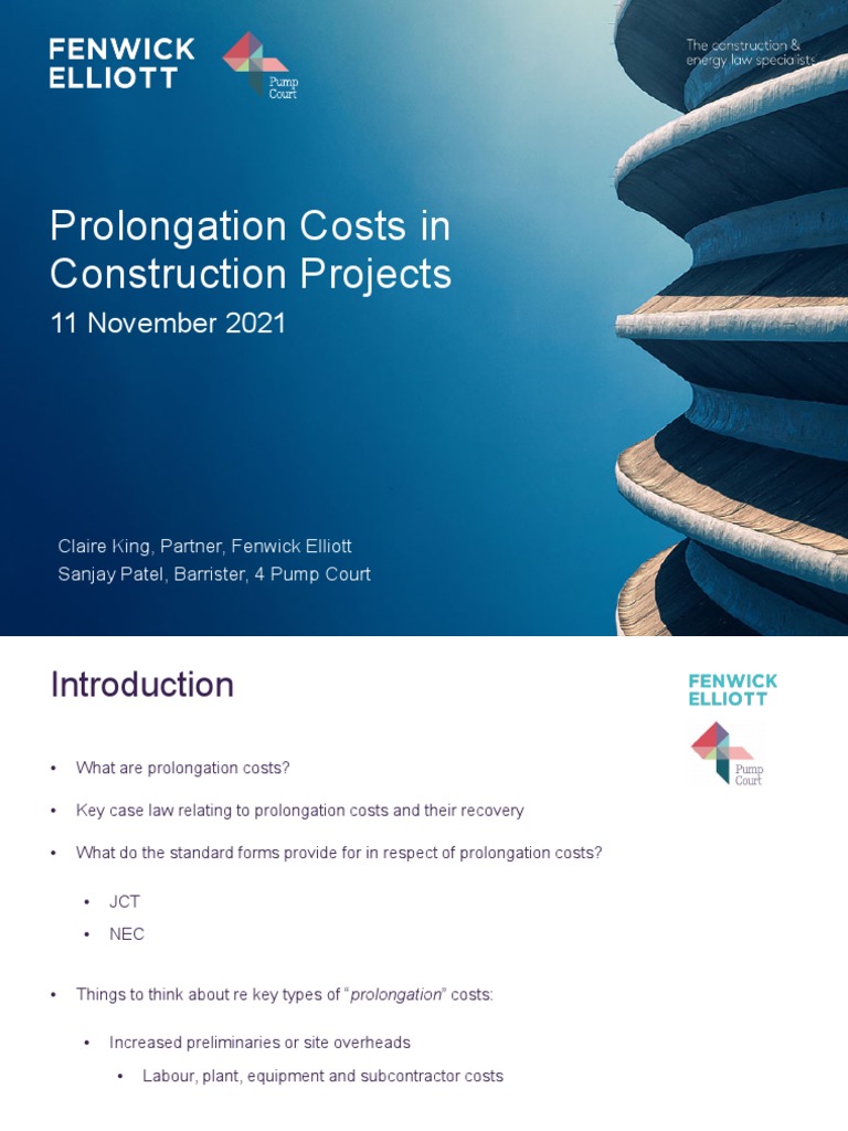 2021 11 11 Prolongation Costs in Construction Contracts Website | PDF ...