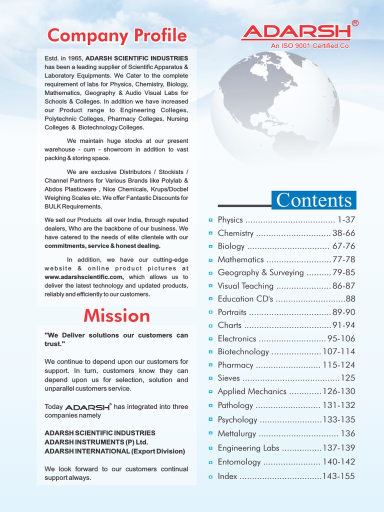 ADARSH Labs Complete Material and Price list | PDF | Physical Sciences ...