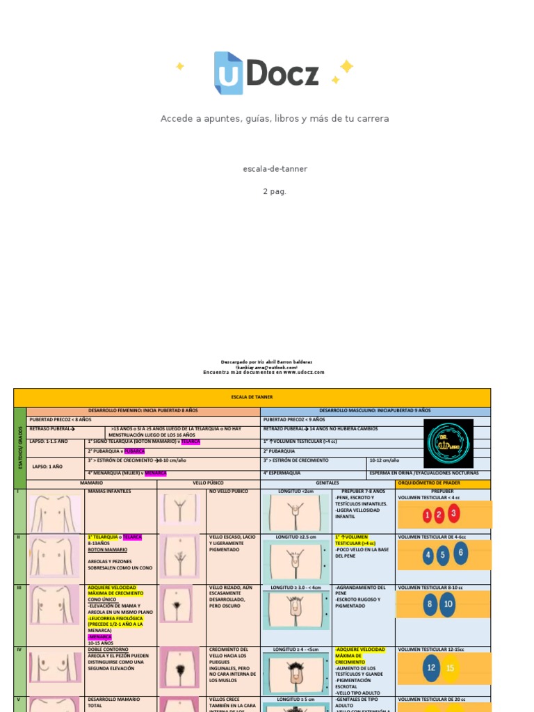 Escala de Tanner 190977 Downloable 150741 | Descargar gratis PDF ...