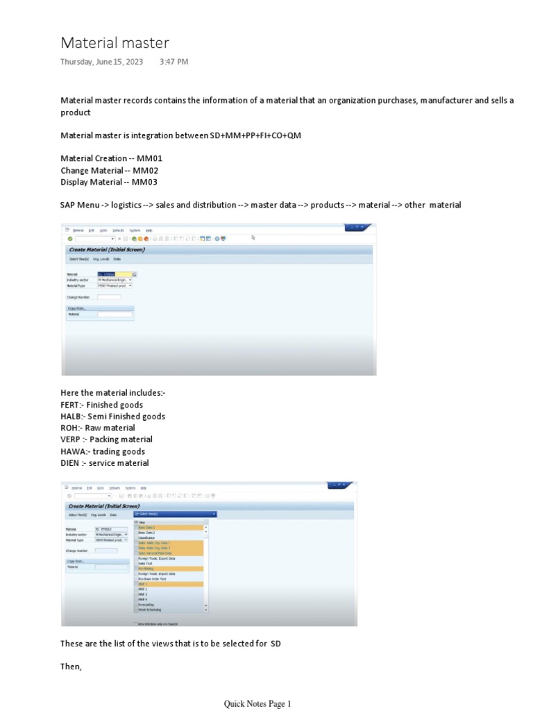 Material Master | PDF