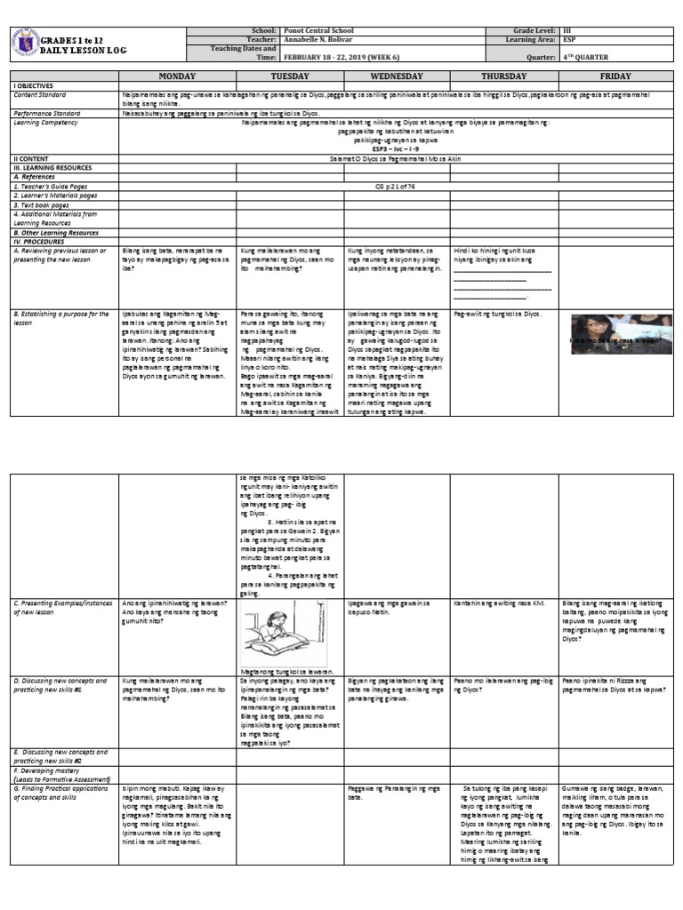DLL_ESP 3_Q4_W6 | PDF