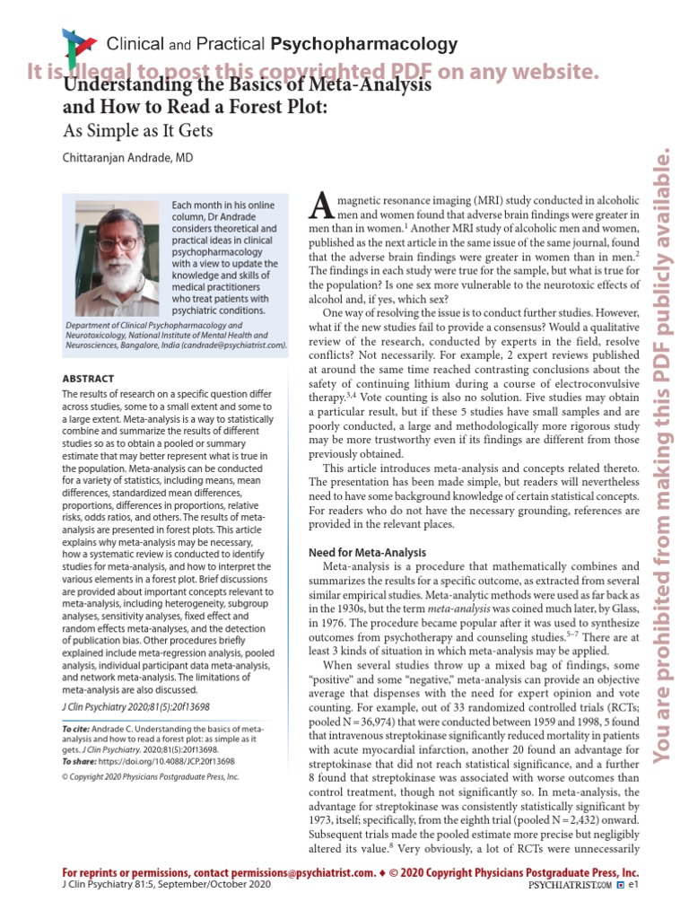 Understanding The Basics of Meta-Analysis and How To Read A Forest Plot ...
