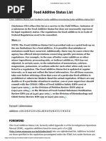 FDA Summary of Color Additives | PDF | Federal Food | Drink