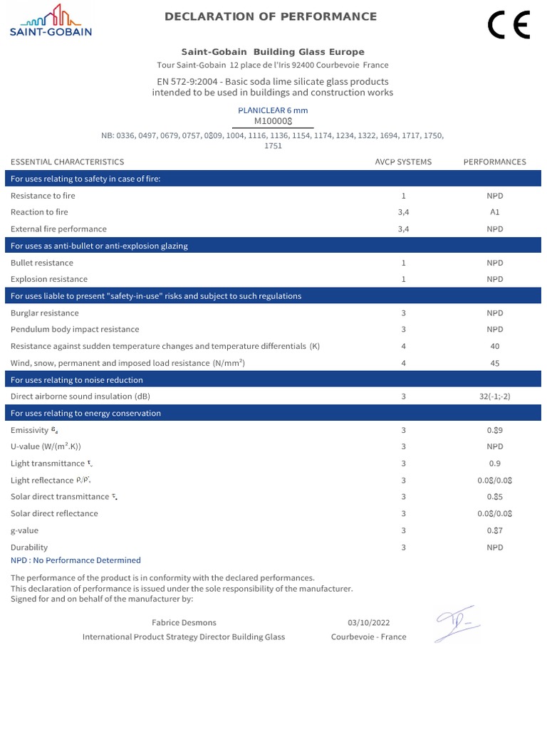 CE 6 mm PLANICLEAR | PDF