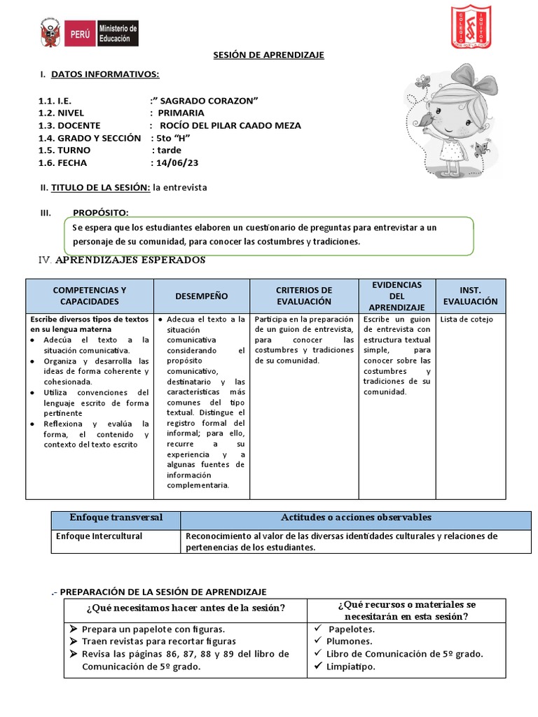 Guía para Escribir Entrevistas en Clase | PDF | Crecimiento personal y ...