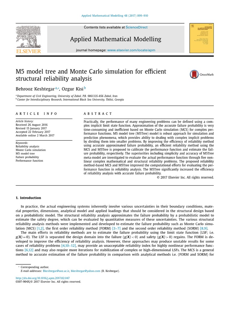 M5 Model Tree and Monte Carlo Simulation For Efficient Structural Reliability Analysis | PDF ...