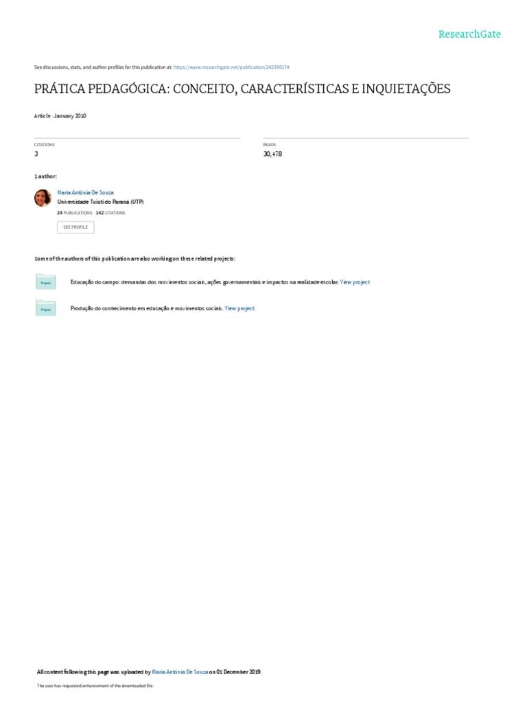 Pratica Pedagogica Conceito Caracteristicas e Inqu | PDF | Pedagogia ...