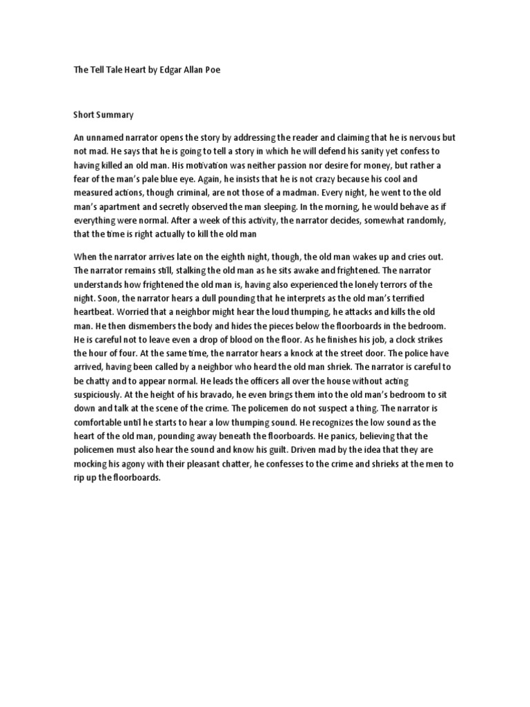 "The Tell-Tale Heart" Summary | PDF | Poetry