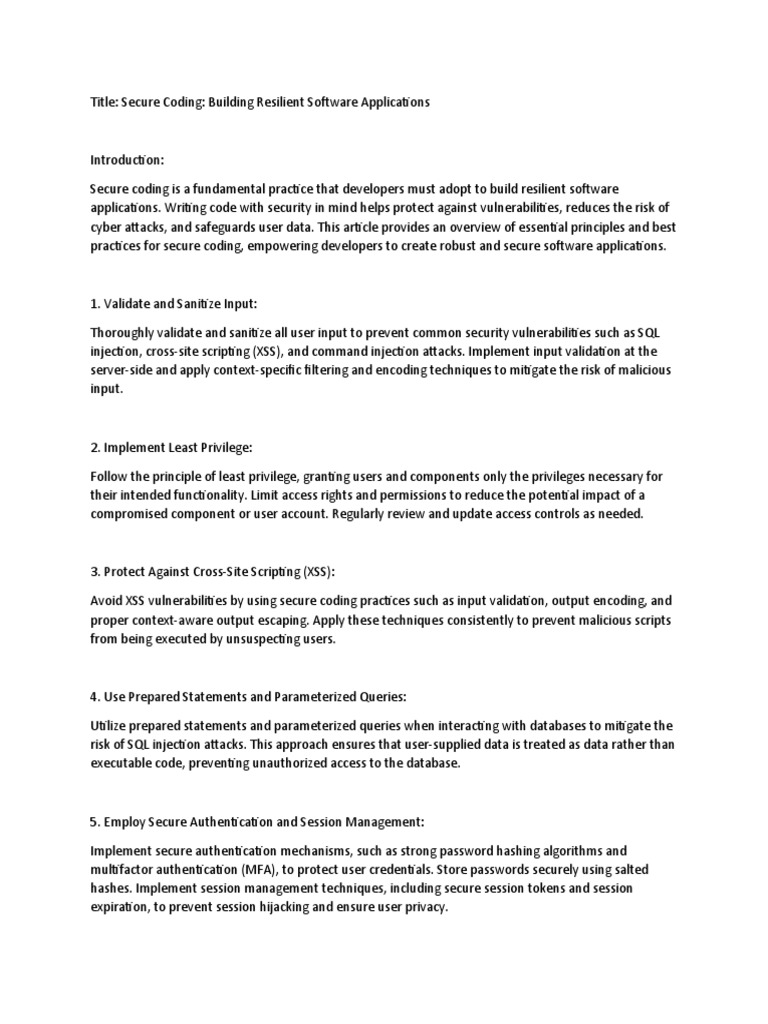 Secure Coding Pdf
