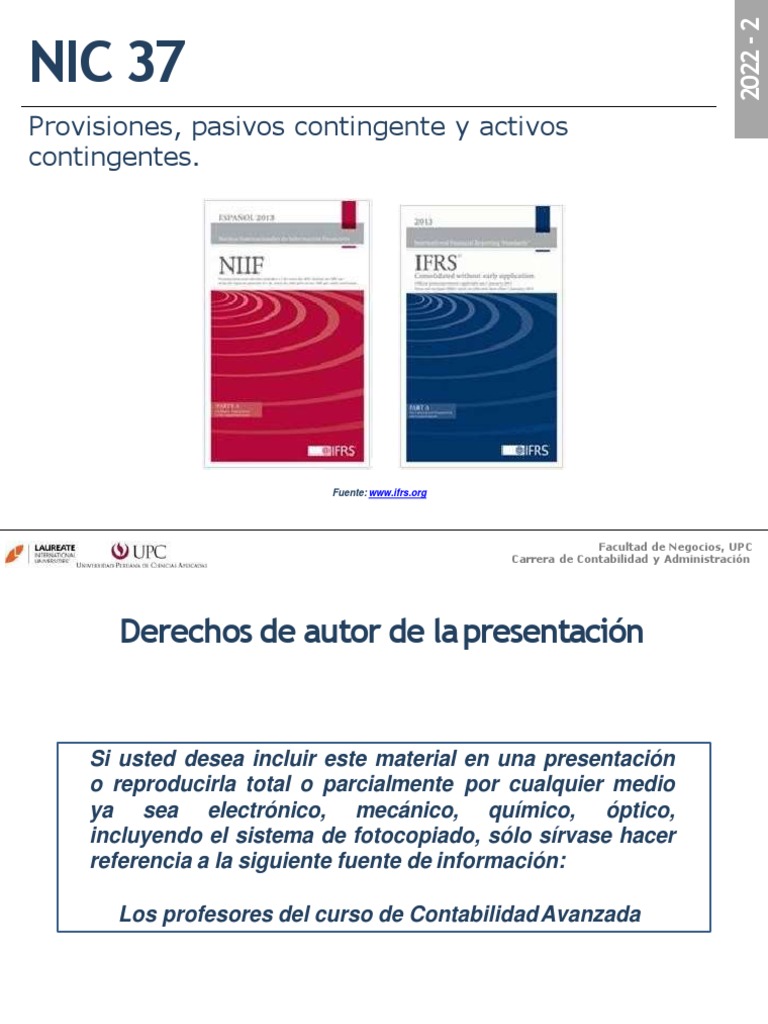 6.sesión 25 y 26 - NIC 37 Contingencias | PDF | Contabilidad