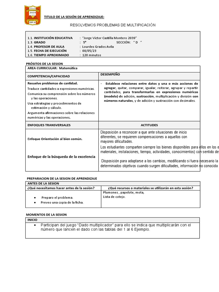 Resolvemos Problemas de Multiplicacion | PDF | Multiplicación | Aprendizaje