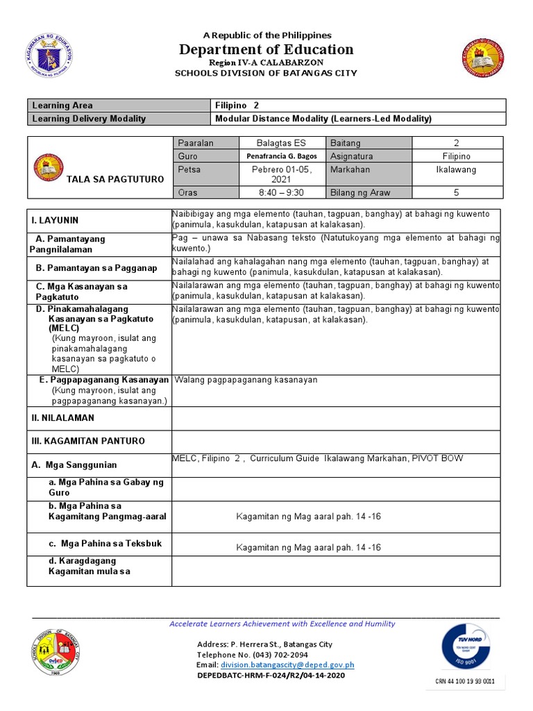 Idea Exemplar Filipino | PDF
