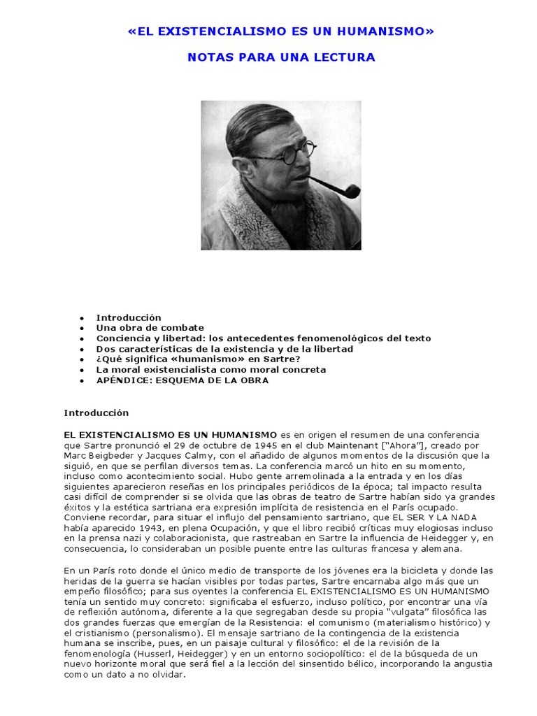 El Existencialismo Es Un Humanismo | PDF | Existencialismo | Jean Paul ... El Existencialismo Es Un Humanismo | PDF | Existencialismo | Jean Paul ...