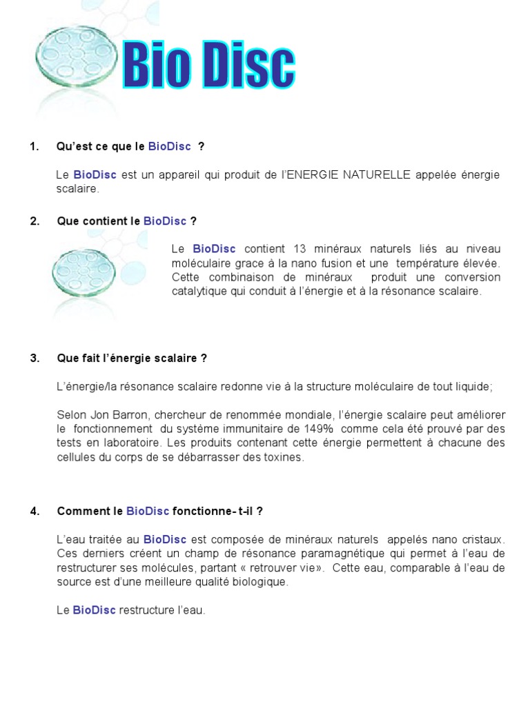 Bio Disc Booklet French | PDF | Cellule (Biologie) | Molécules