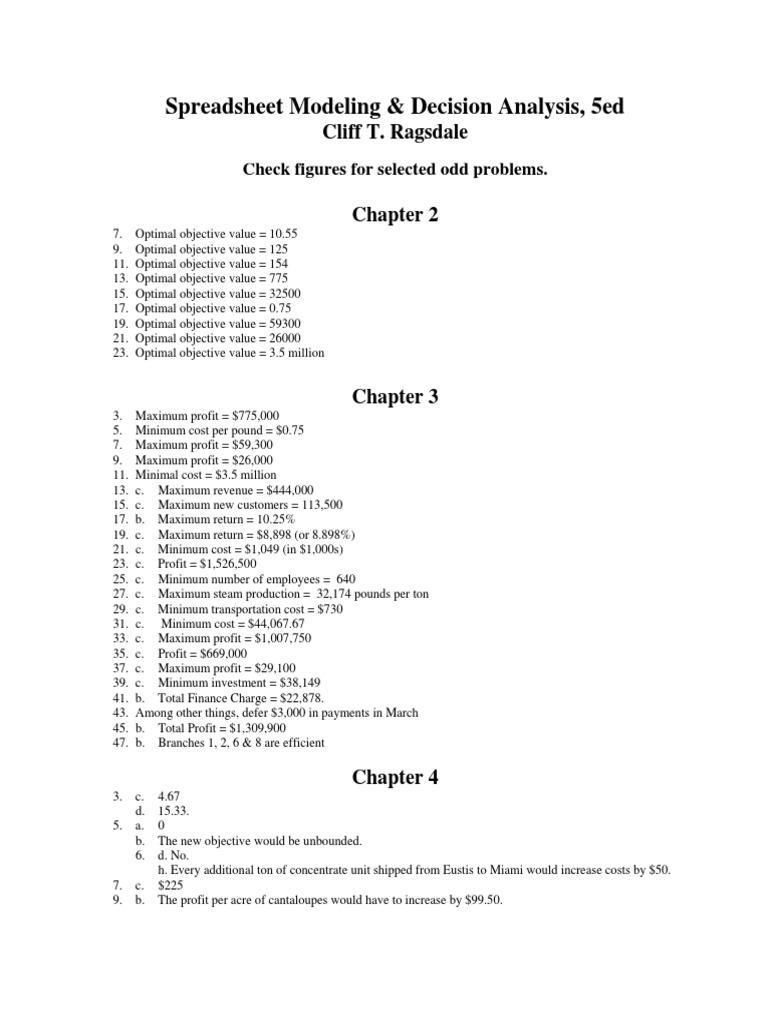 Spreadsheet Modeling and Decision Analys | PDF | Maxima And Minima | Forecasting