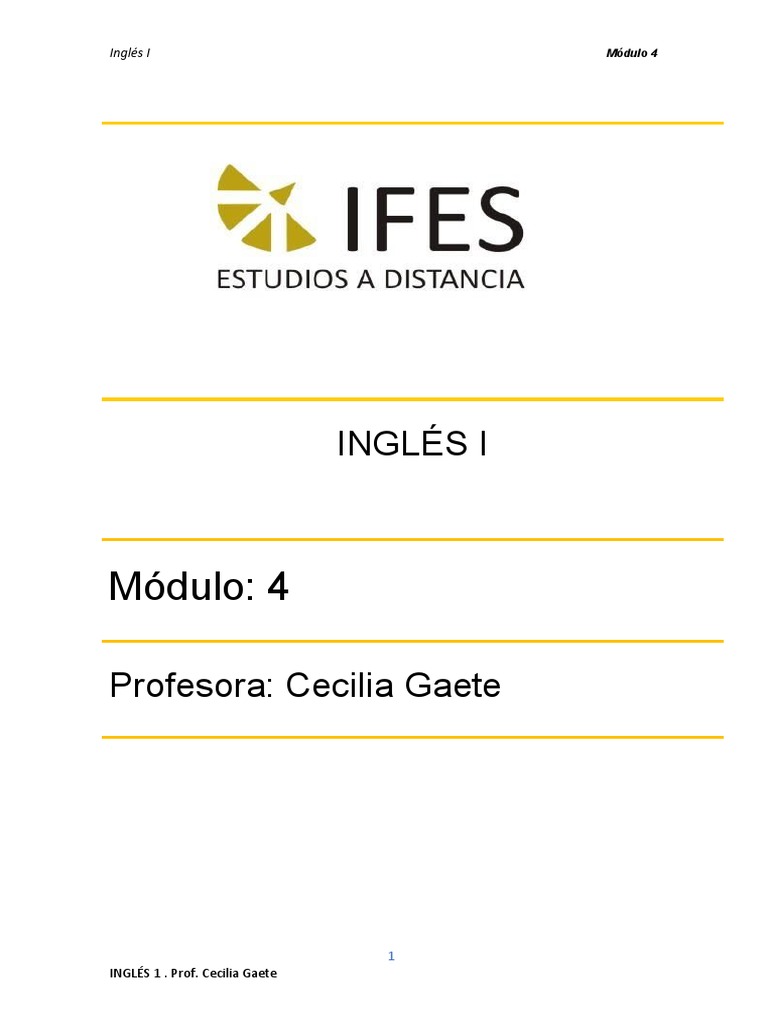 Modulo 4,. Ingles I | PDF | Palabra | Adverbio