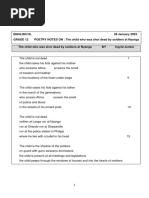 Grade 12 English HL Poetry Text With Notes - Revised 2024 | PDF | Poetry